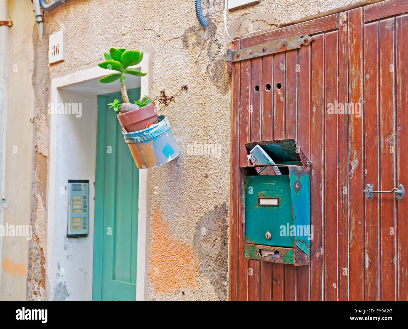 old mail box in a typical Italian old town Stock Photo - Alamy