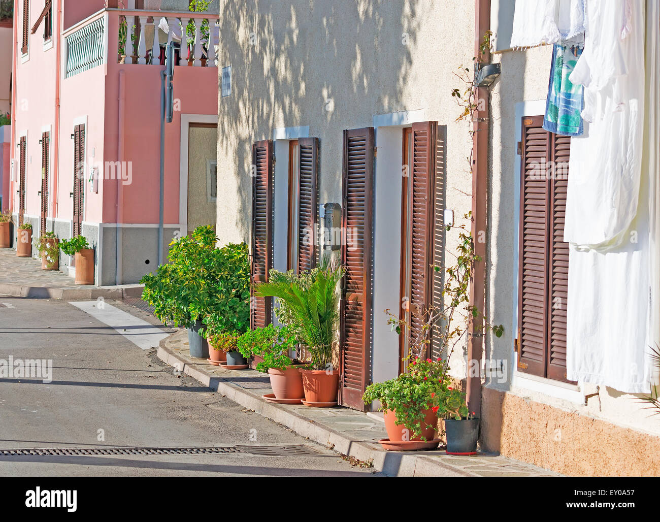 detail of a small town street in Italy Stock Photo - Alamy