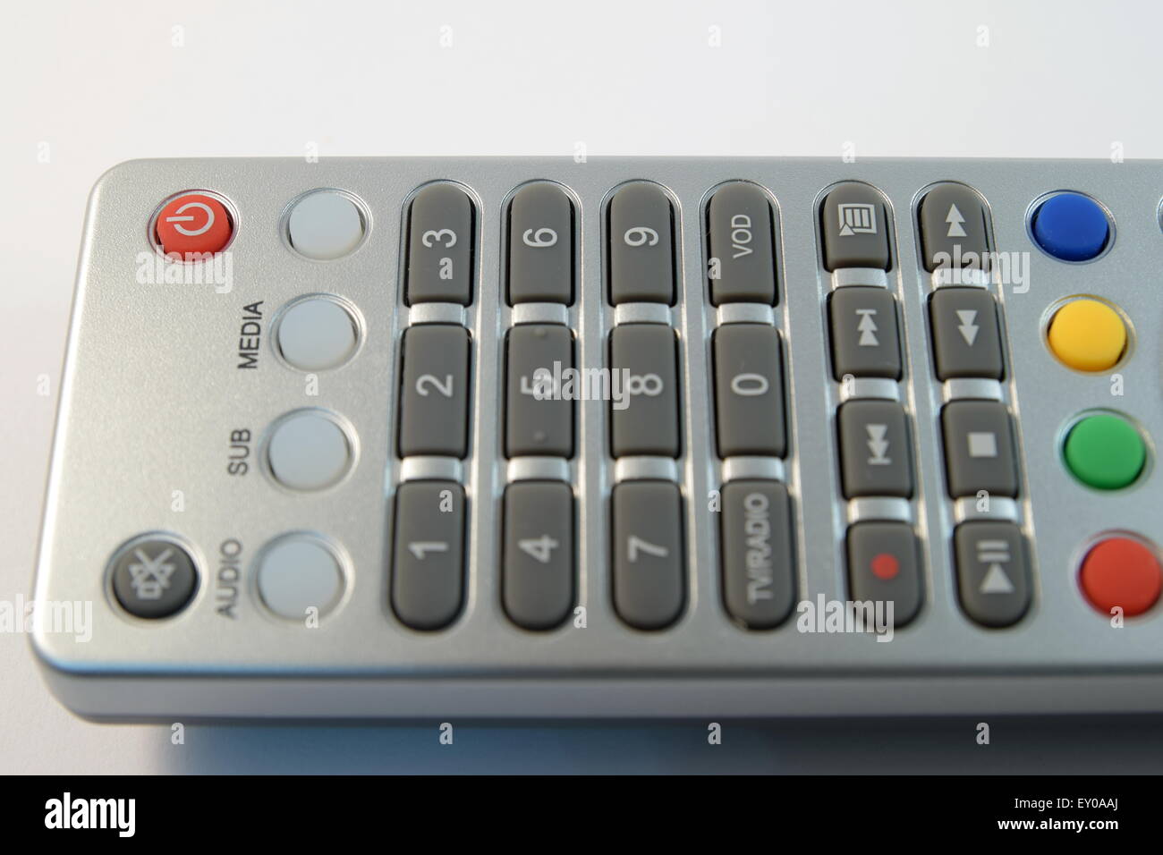Close up Television and receiver remote control, keypad Stock Photo - Alamy