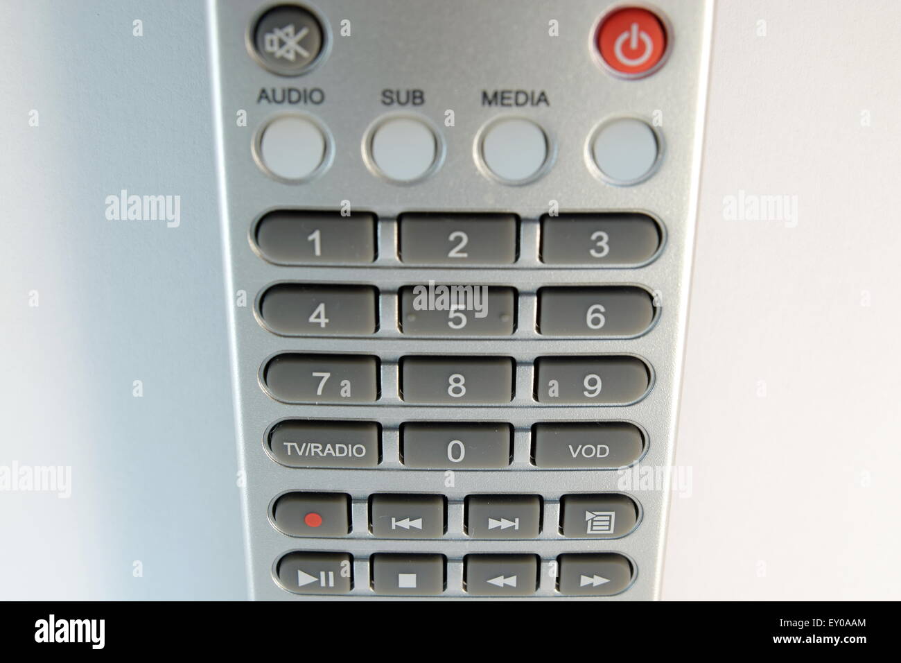 Close up Television and receiver remote control, keypad Stock Photo - Alamy