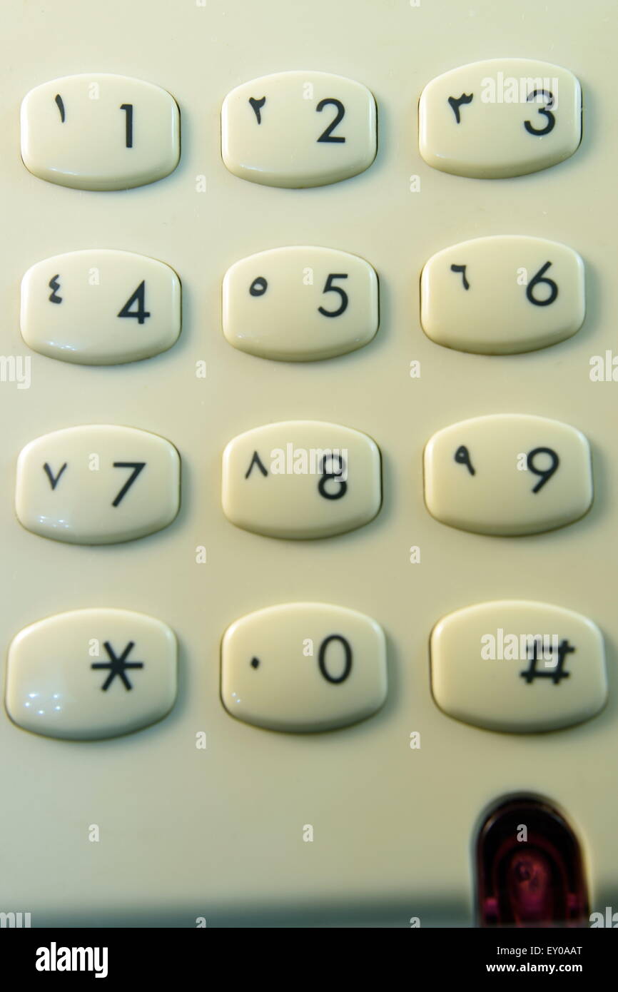 closeup Telephone number pad and headset Stock Photo - Alamy