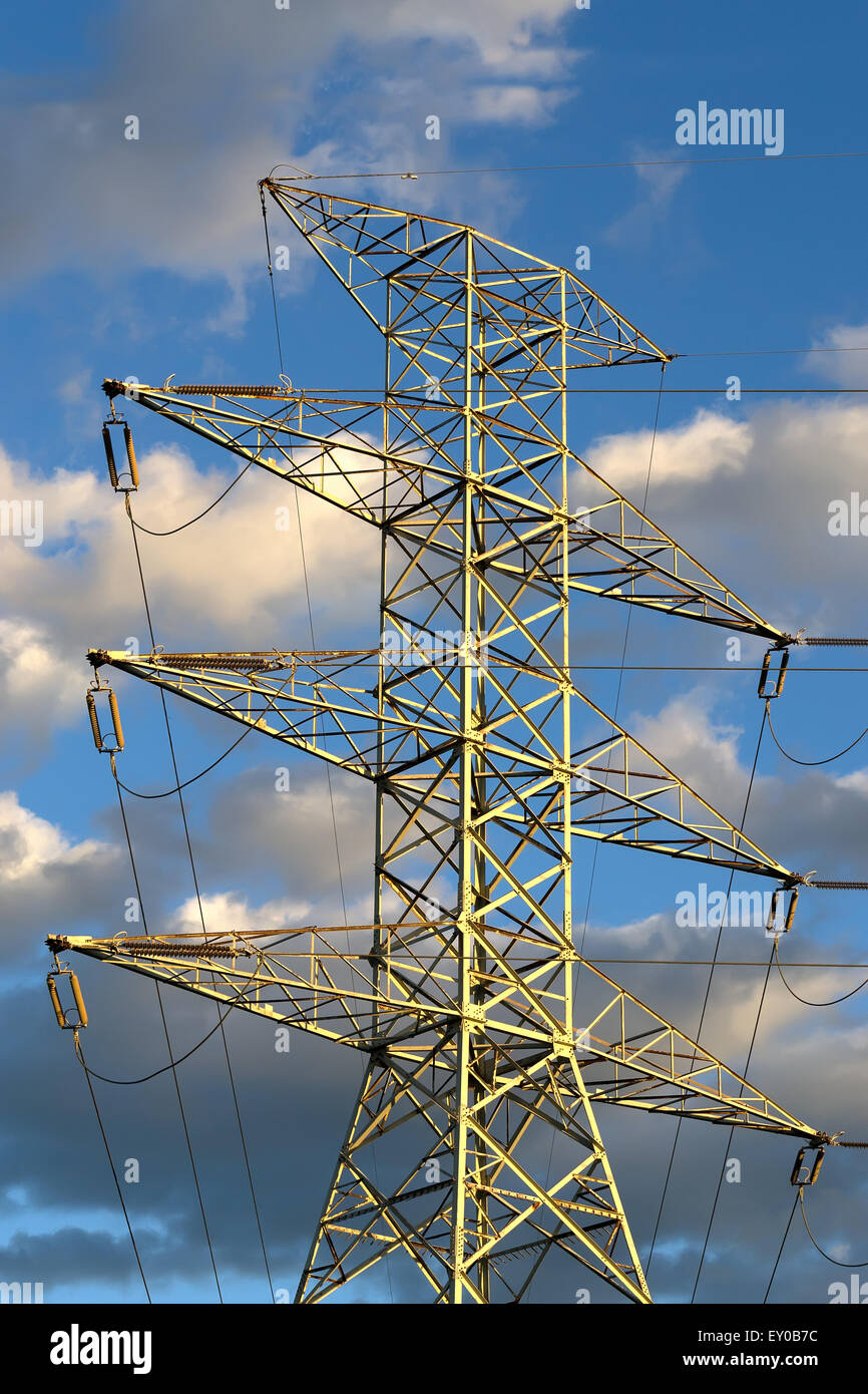 power pylon under a cloudy sky Stock Photo - Alamy