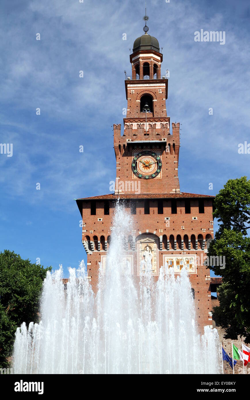 Castello Sforzesco main facade in Milan, Italy Stock Photo - Alamy