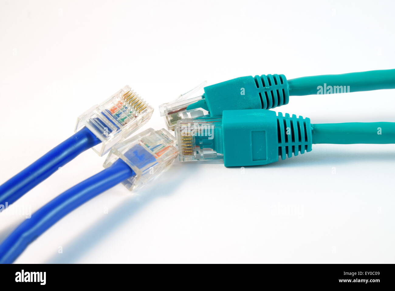 Close-up Network Cable on White Background Stock Photo - Alamy