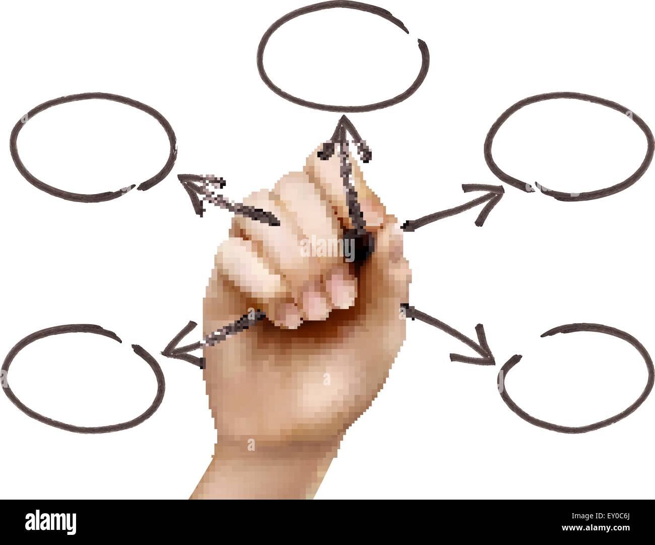 Hand drawing empty diagram. Vector illustration Stock Vector Image ...