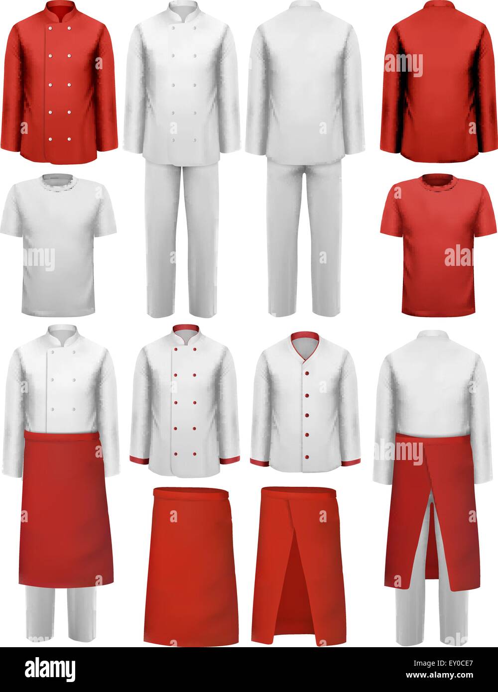 Set of cook clothing - aprons, uniforms. Vector Stock Vector Image ...