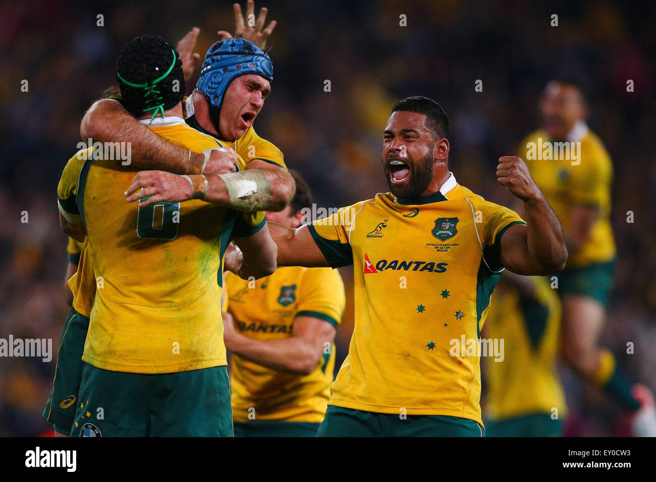 Brisbane, Australia. 18th July, 2015. L-R Scott Fardy, James Horwill ...