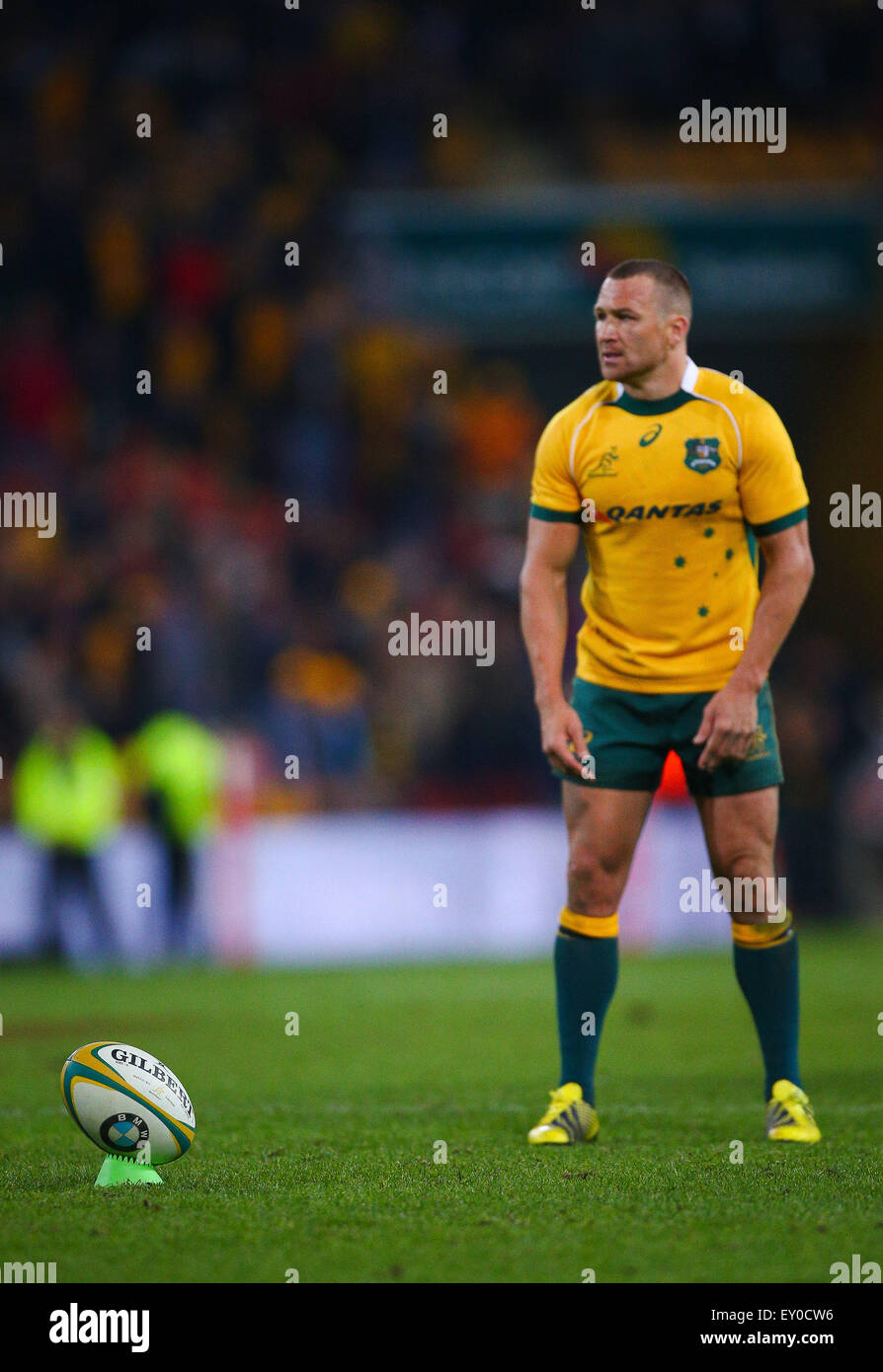 Brisbane, Australia. 18th July, 2015. Matt Giteau ready to kick, Rugby ...