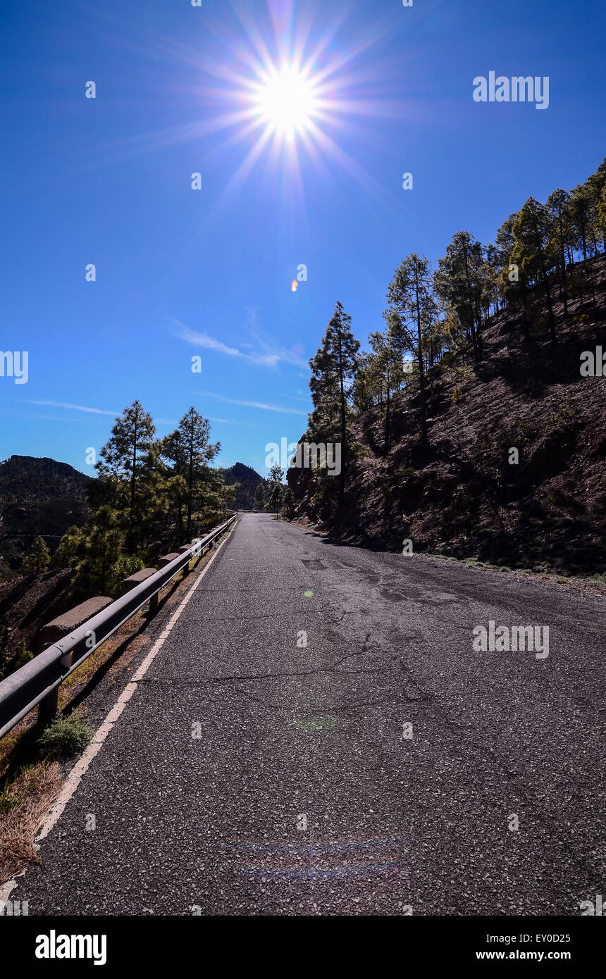 Long Lonely Road Stock Photo - Alamy