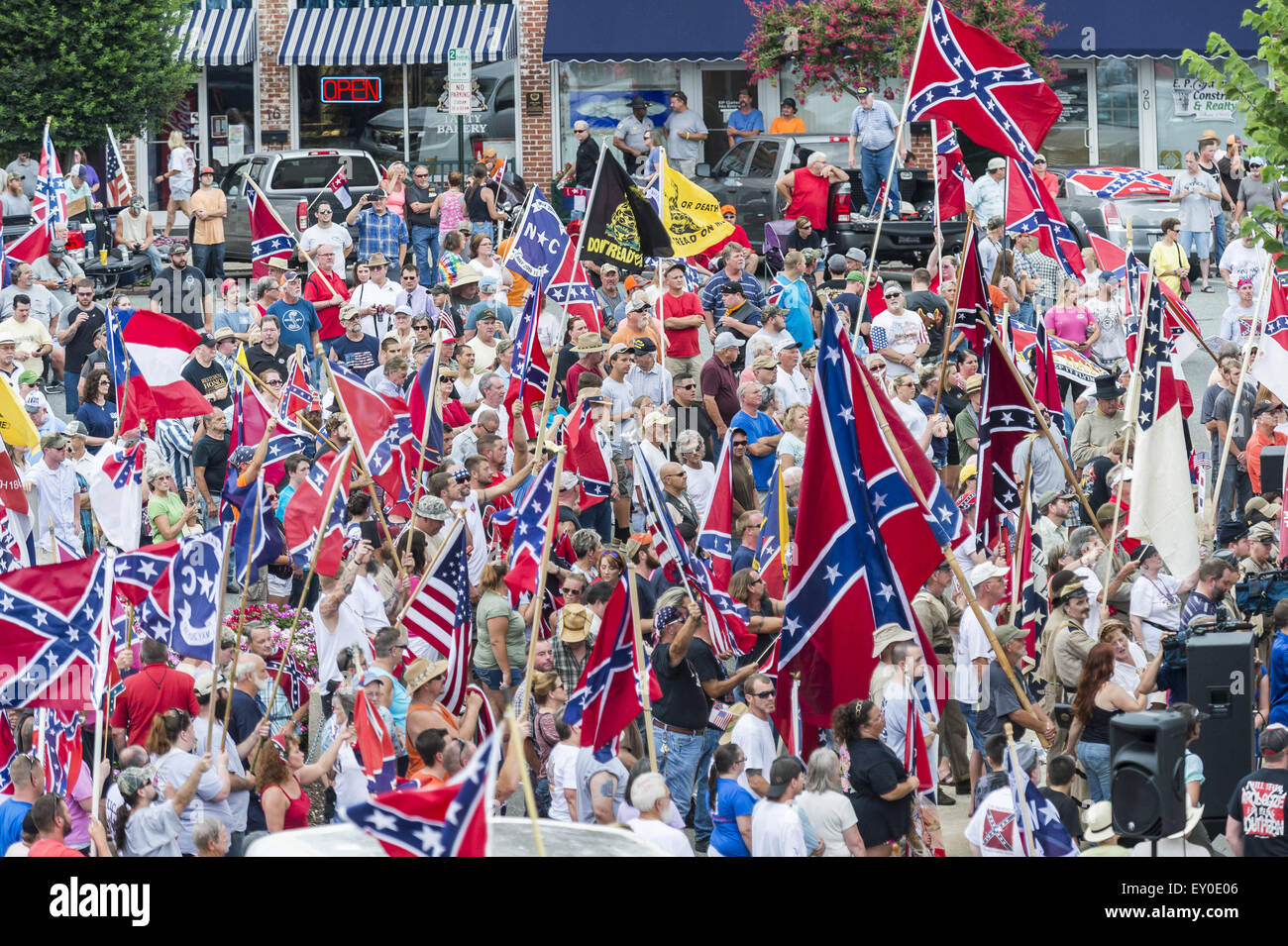 Graham, North Carolina, USA. 18th July, 2015. Rally participants, some ...