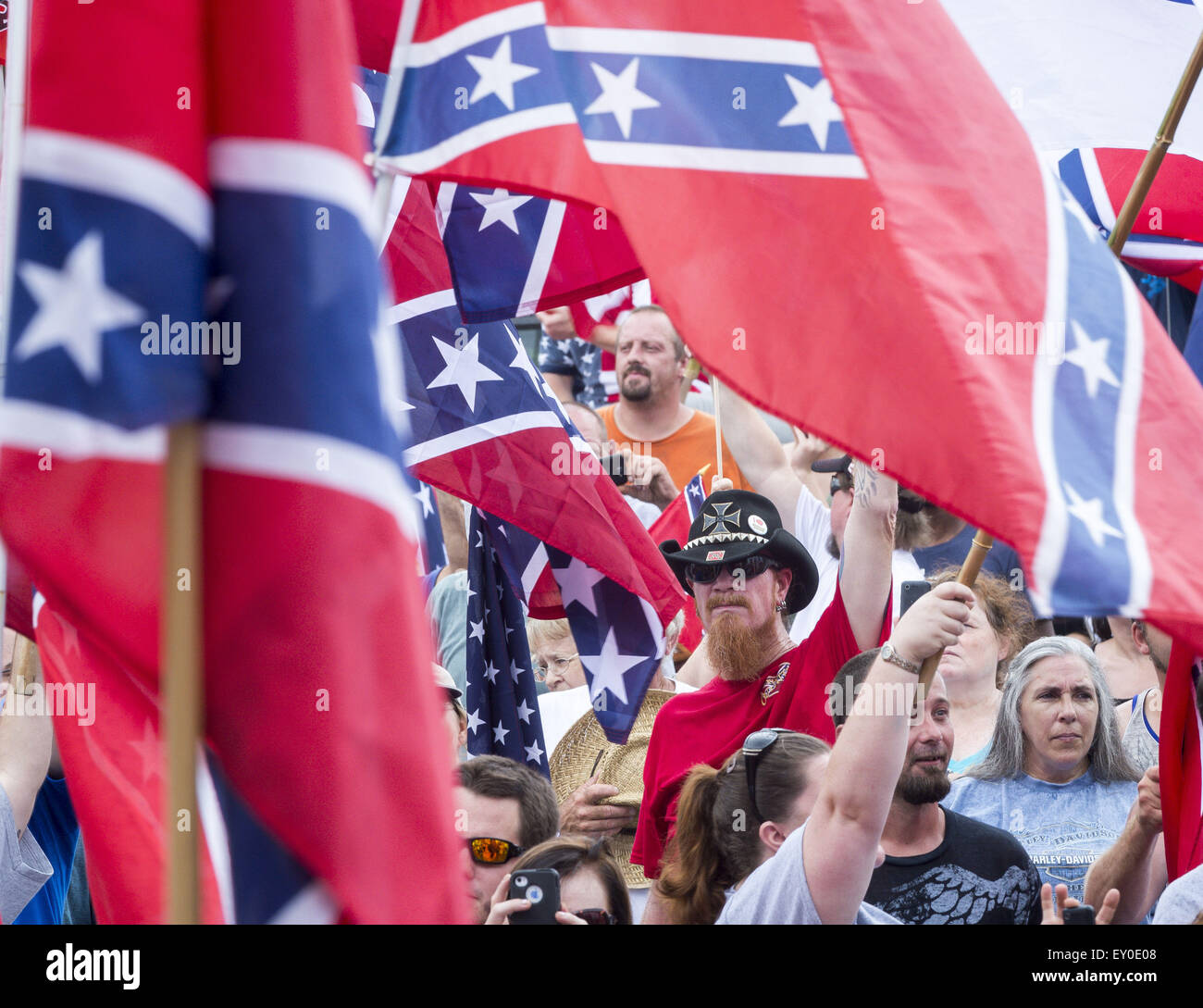 Graham, North Carolina, USA. 18th July, 2015. Rally participants, some ...