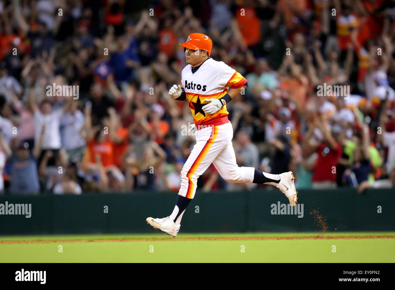Houston, TX, USA. 18th July, 2015. Houston Astros catcher Hank Conger ...