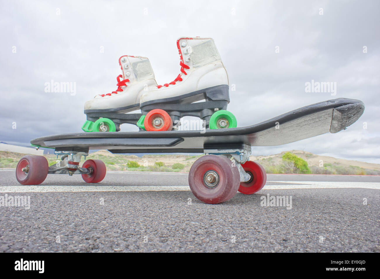 Old Vintage White Skate Boot Stock Photo - Alamy