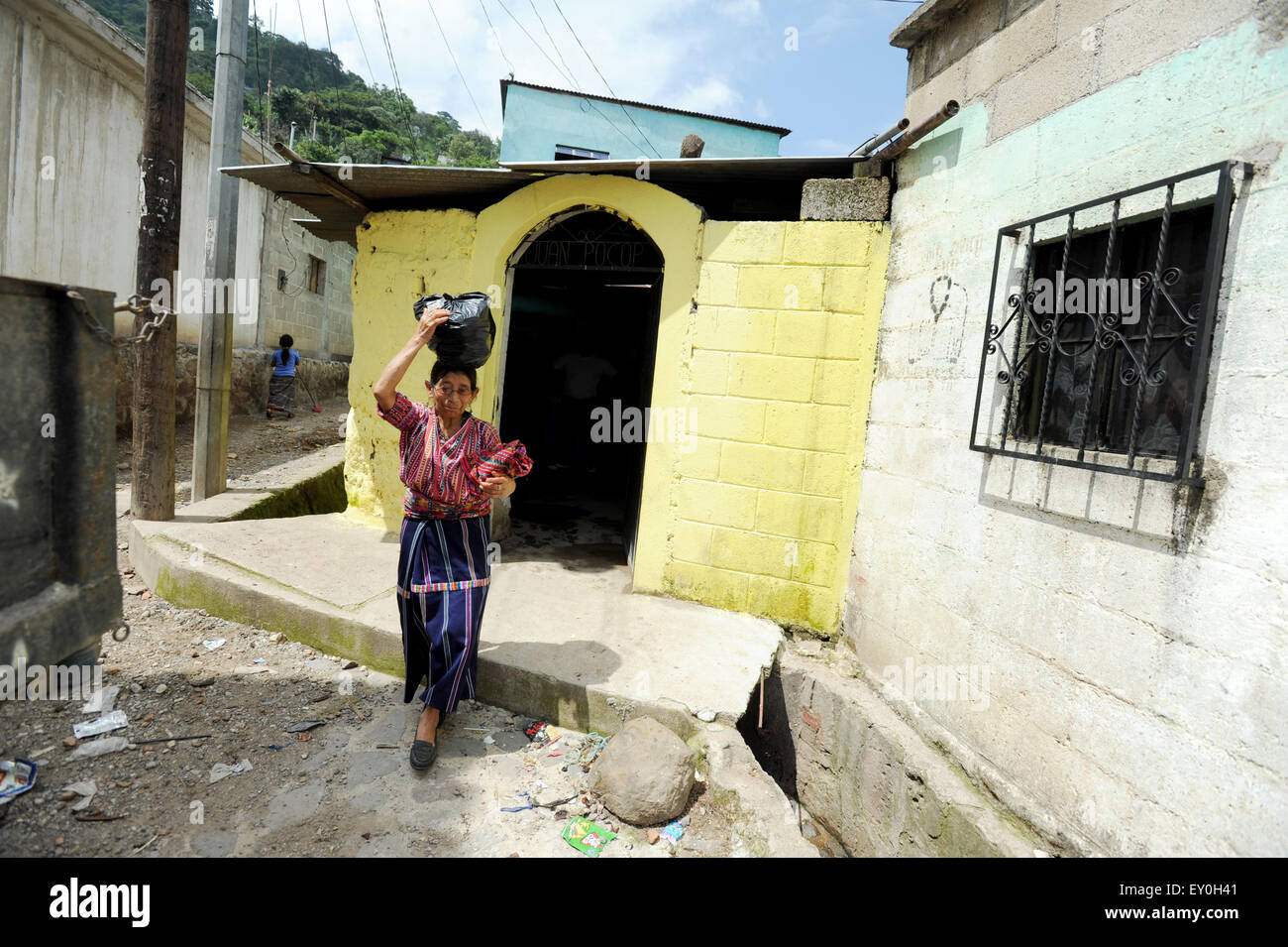 A maya indigenous woman in San Jorge La Laguna, Solola, Guatemala Stock ...