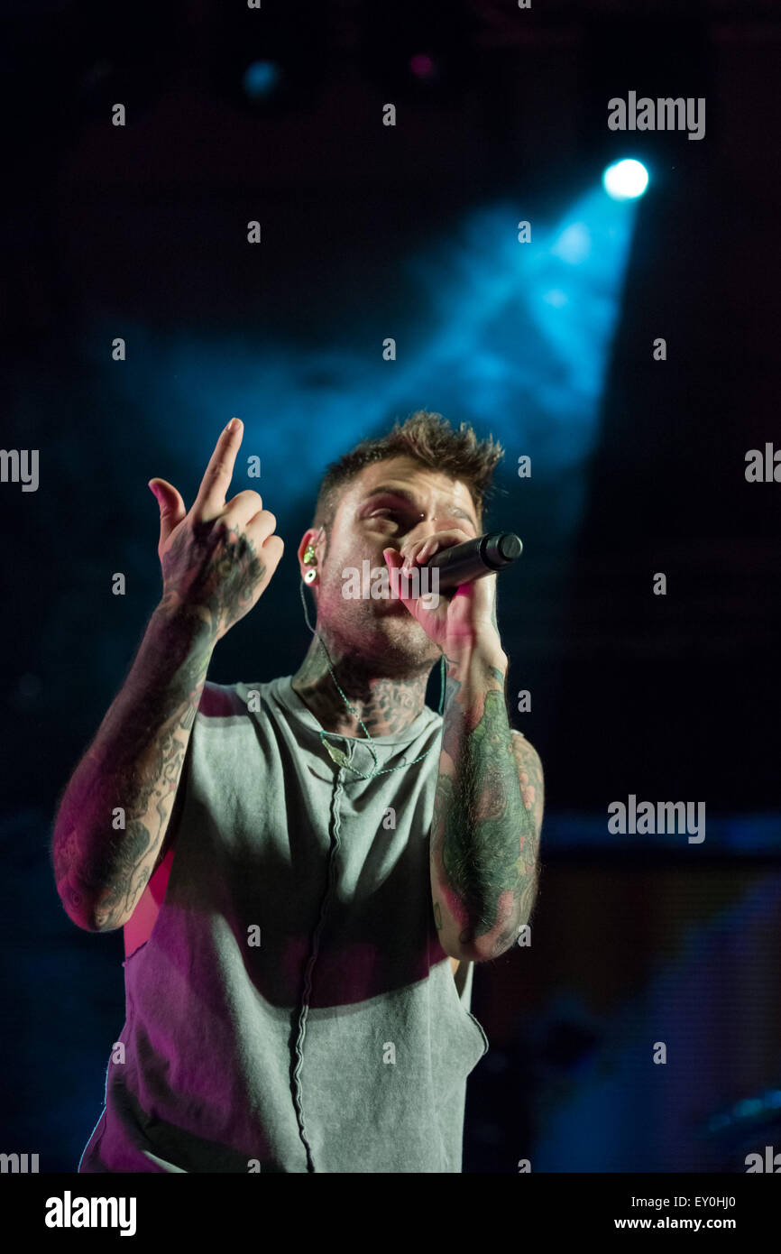 Turin, Italy. 18th July, 2015. Fedez, one of the strongest names in the ...