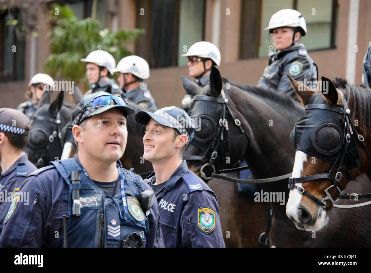 Sydney, Australia. 19th July, 2015. Riot and Public Order police squads ...