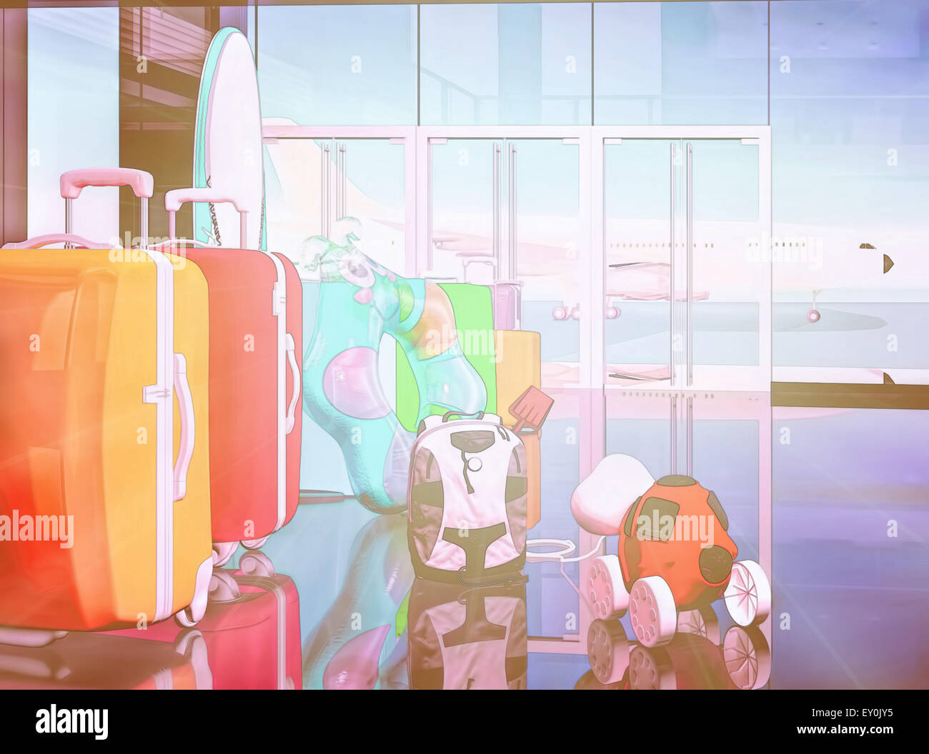 Family summer holiday airplane hi-res stock photography and images - Alamy