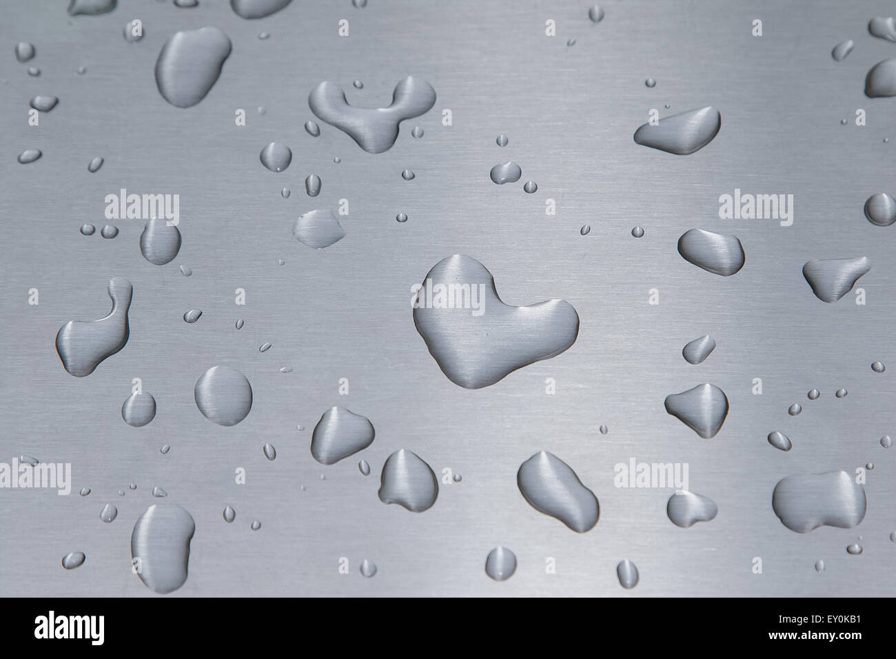 Drops of water on the metal floor Stock Photo - Alamy