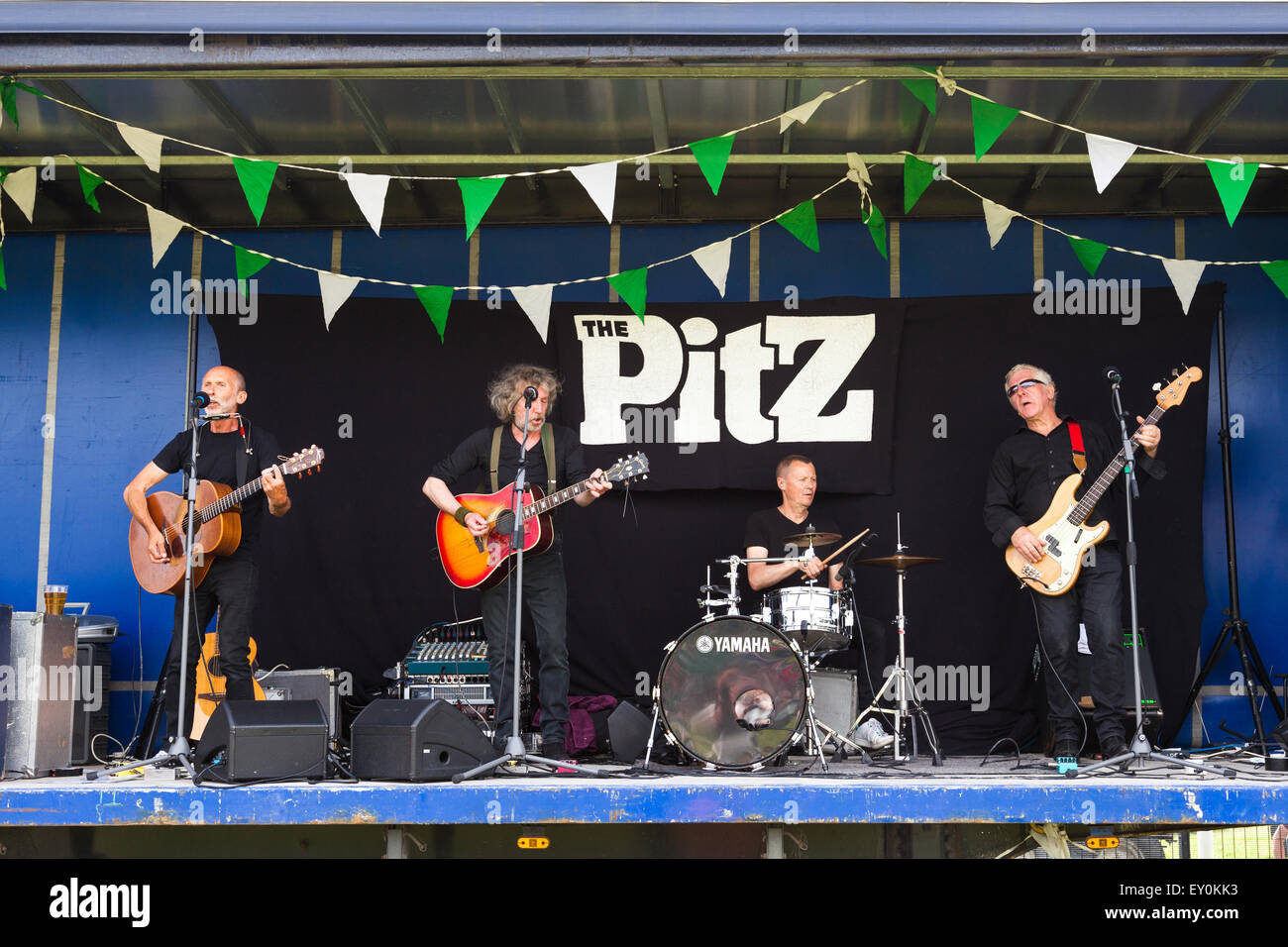 The Pitz band performing at the Crich Carnival, Derbyshire, England, U ...
