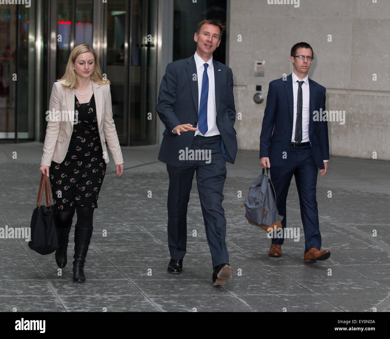 Secretary of State for Health Jeremy Hunt leaving the BBC Studios ...