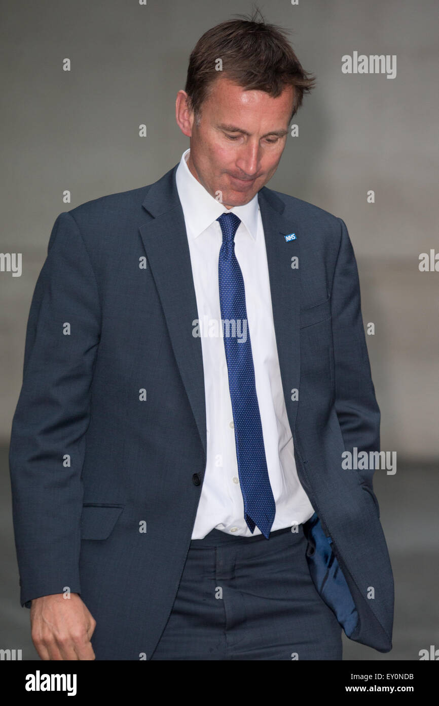 Secretary of State for Health Jeremy Hunt leaving the BBC Studios ...