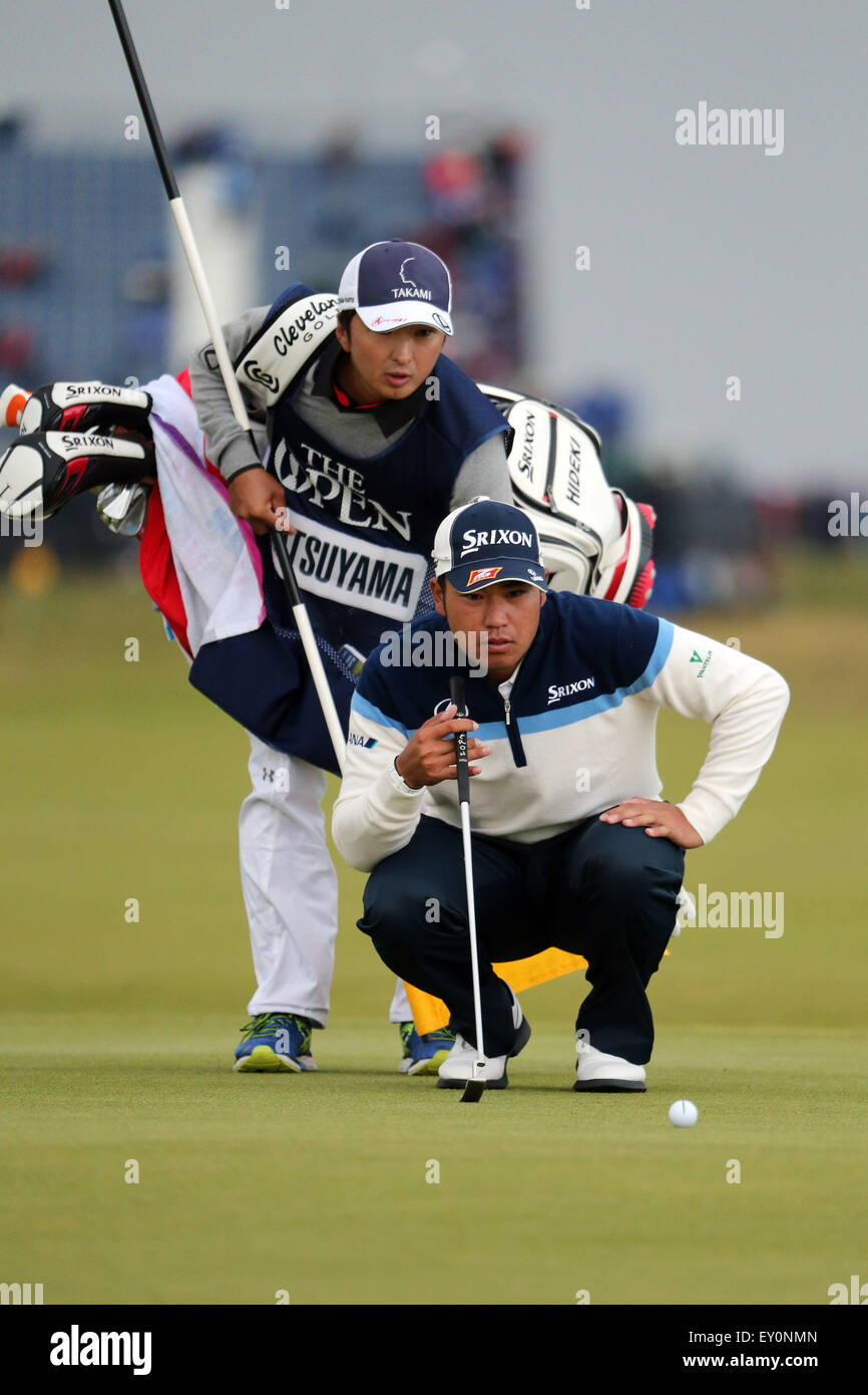 Fife, Scotland. 17th July, 2015. (F-B) Hideki Matsuyama (JPN), Daisuke Shindo Golf : Hideki ...