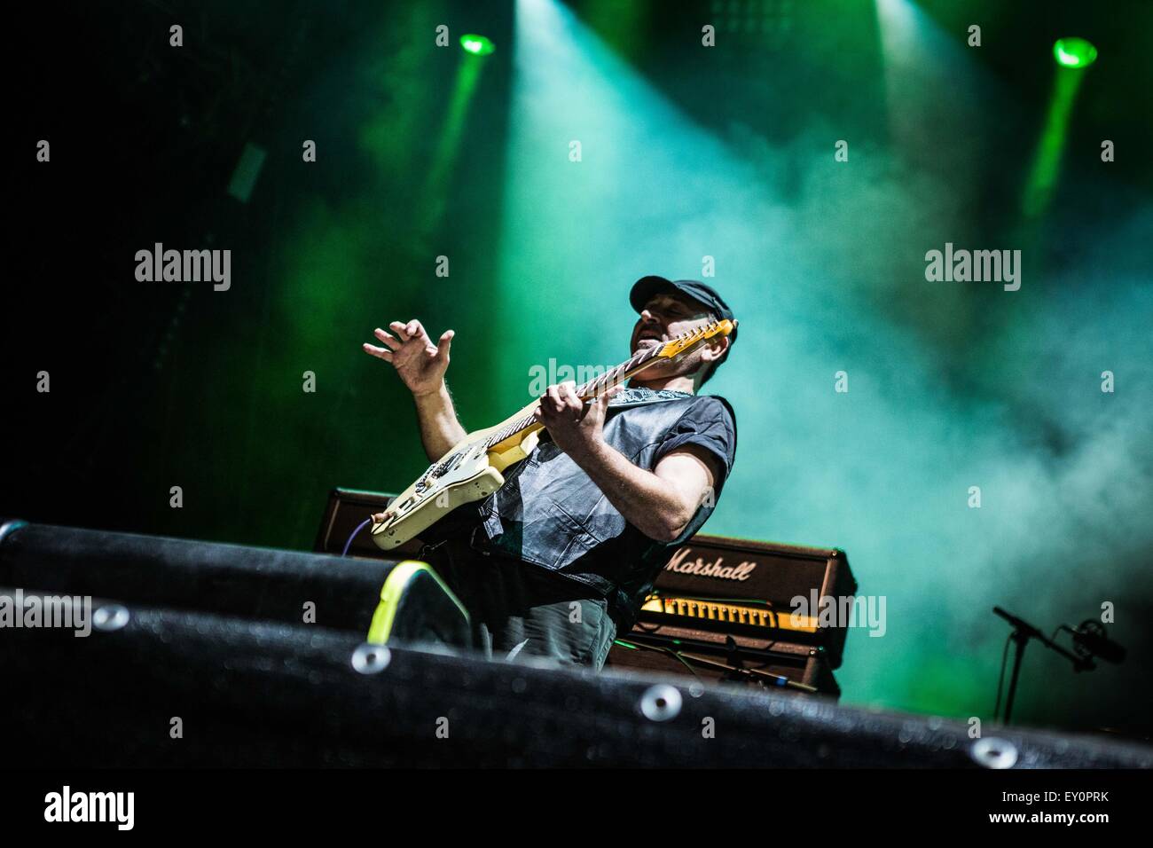 Ghigo Renzulli of the rock band Litfiba pictured on stage as they ...