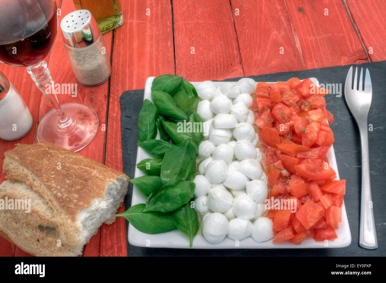 a horizontal view of a caprese salad Stock Photo - Alamy