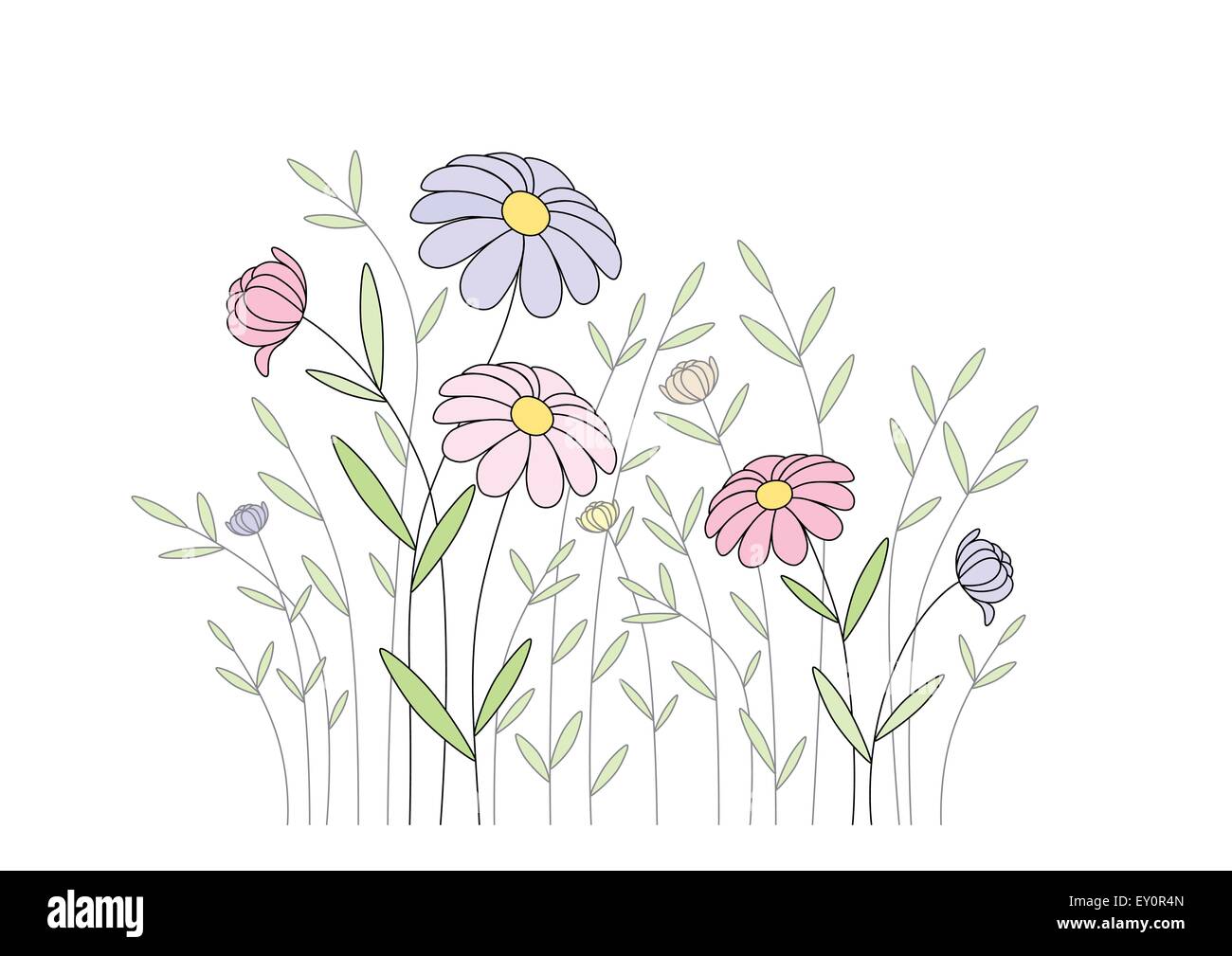 Flowers pink nature Stock Vector Images - Alamy