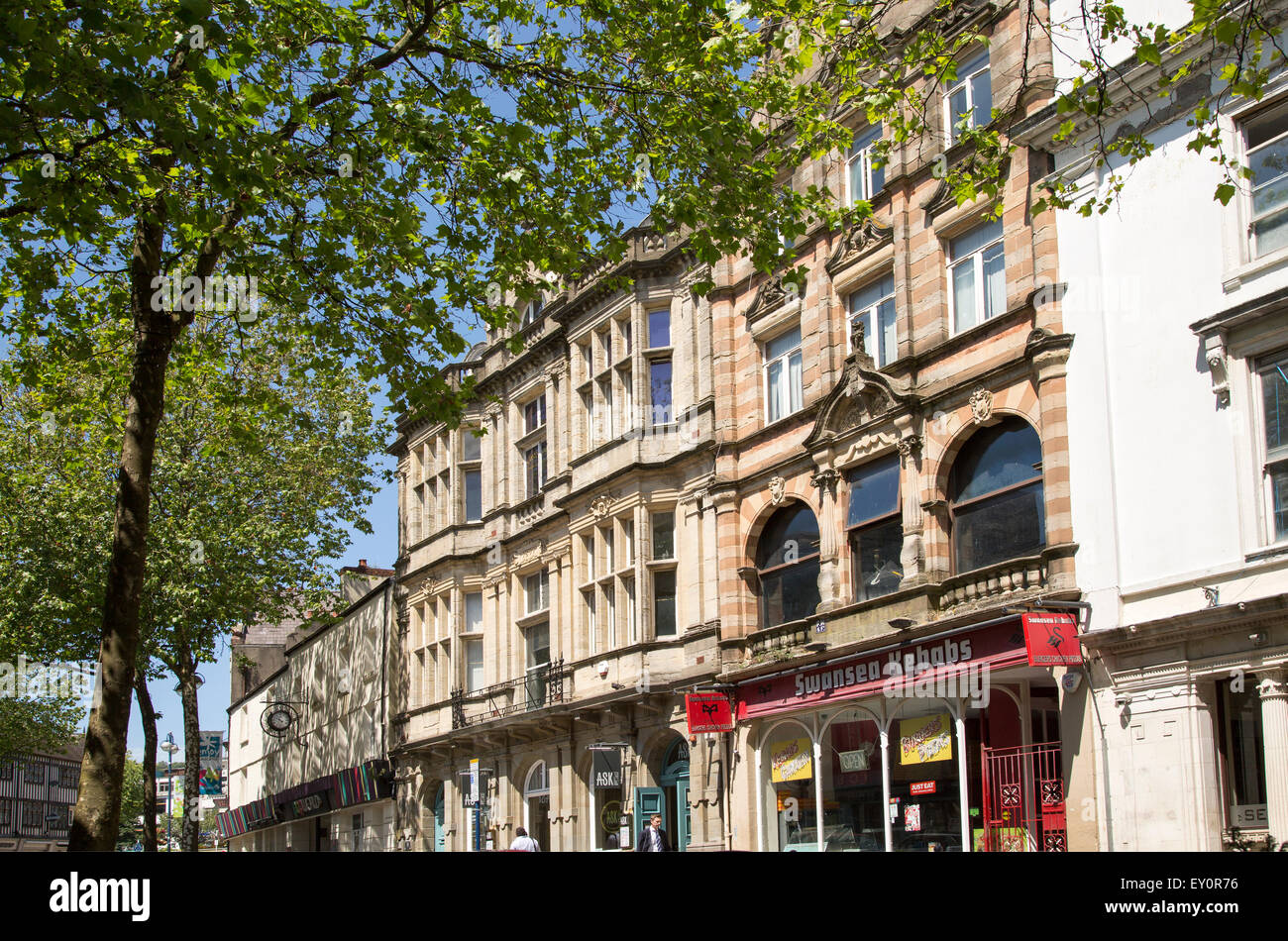 Historic Victorian era buildings in Wind Street, Swansea, West ...