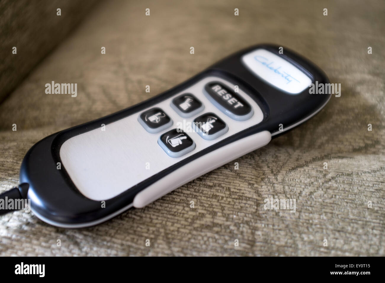 Close up of the remote control for an electric motorised armchair Stock ...