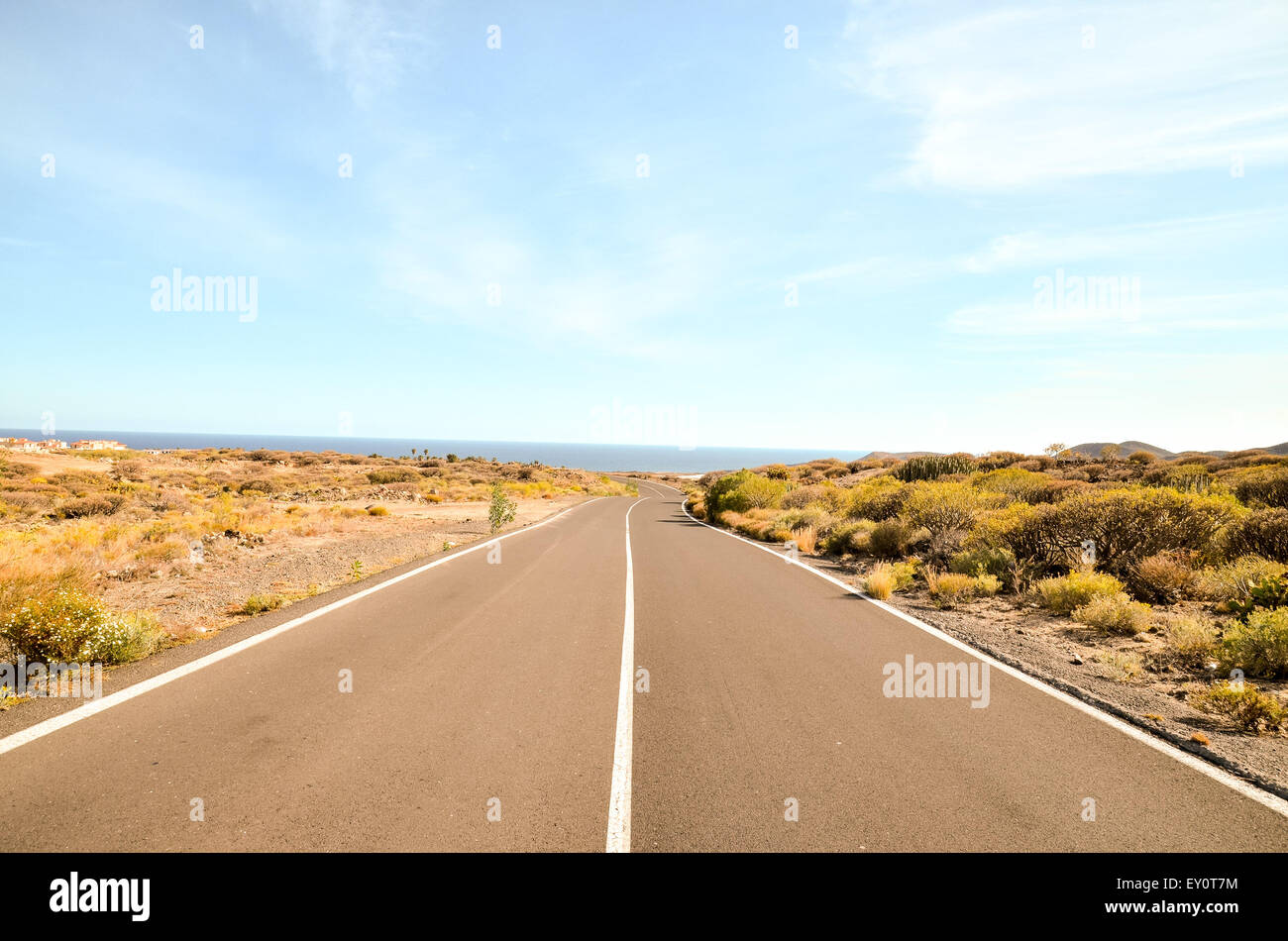 Long Lonely Road Stock Photo - Alamy