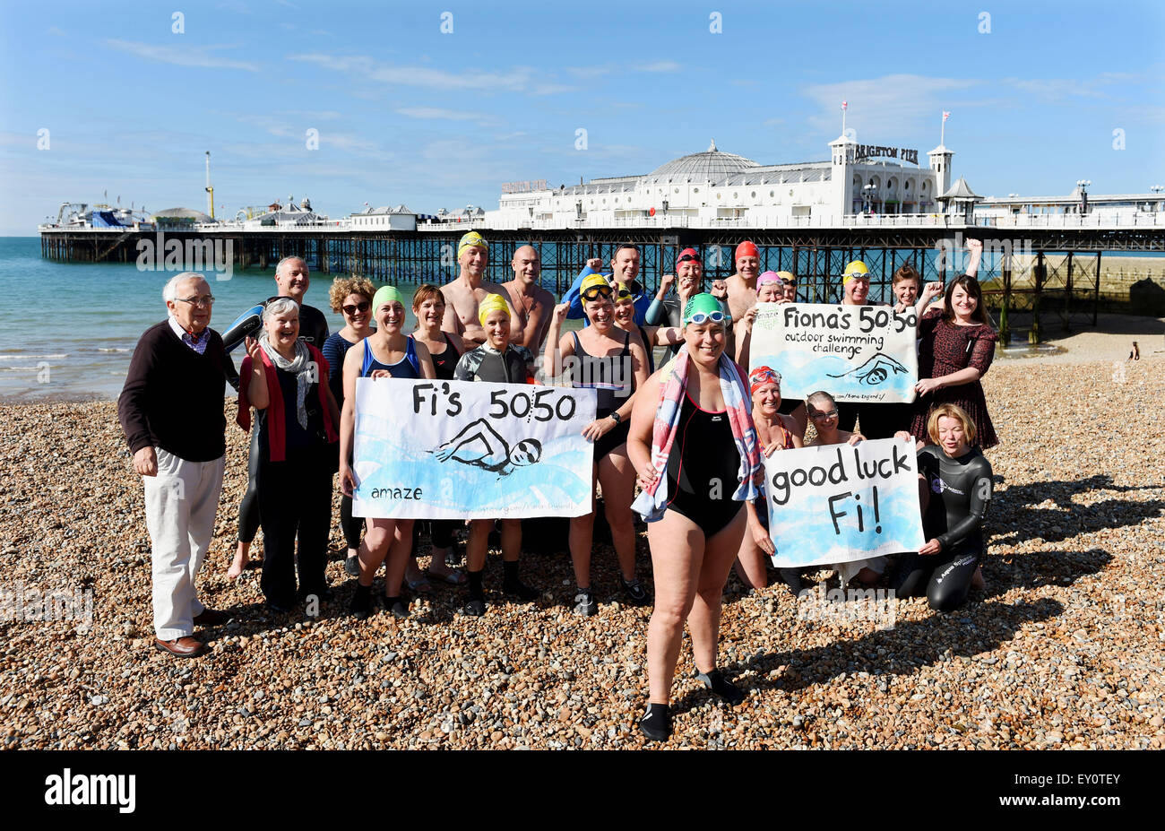 Brighton, UK. 19th July, 2015. Fiona England launches her 50k outdoor ...