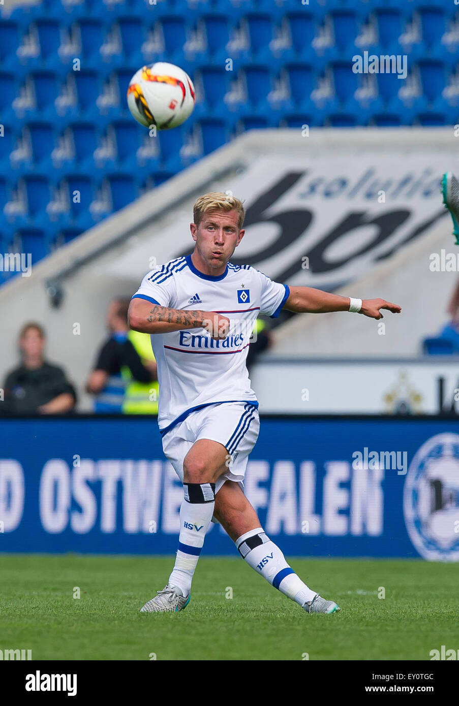 Bielefeld, Germany. 18th July, 2015. Hamburg's Lewis Holtby in action ...