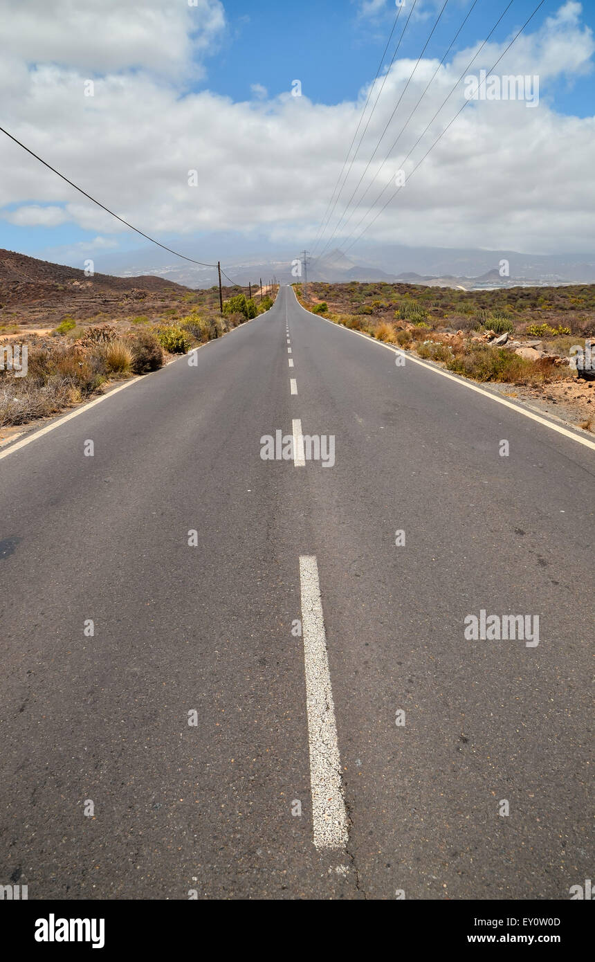Long Lonely Road Stock Photo - Alamy