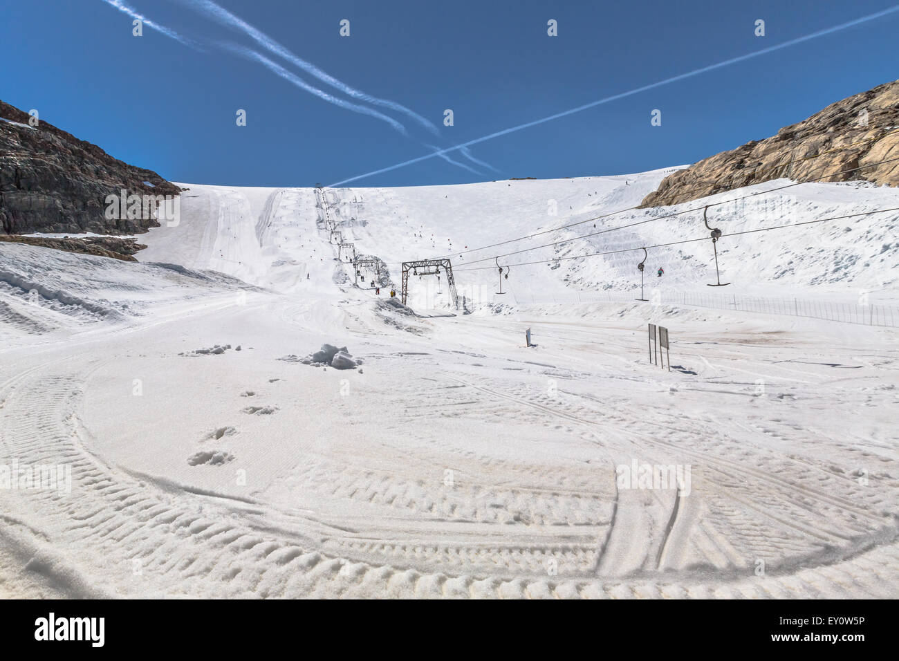 Ski Slope in summer Folgefonna Glacier National Park in Norway, Odda ...
