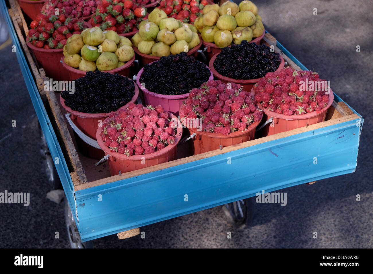 A fruit mobile stall in the old city of Baku in Azerbaijan Stock Photo ...