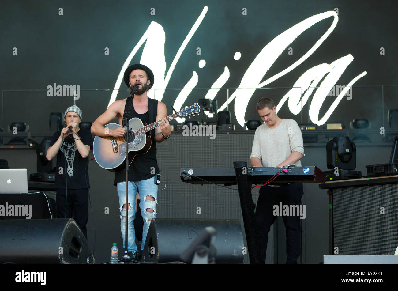 Berlin, Germany. 18th July, 2015. Finnish singer Nila performs on stage ...