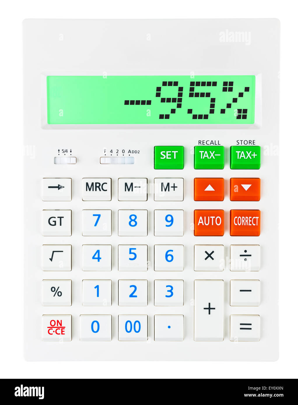 Calculator with -95 Stock Photo - Alamy