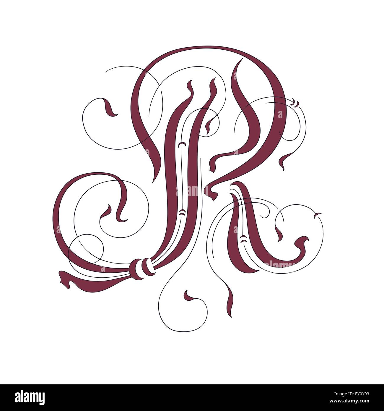 Fancy Calligraphy Letter R