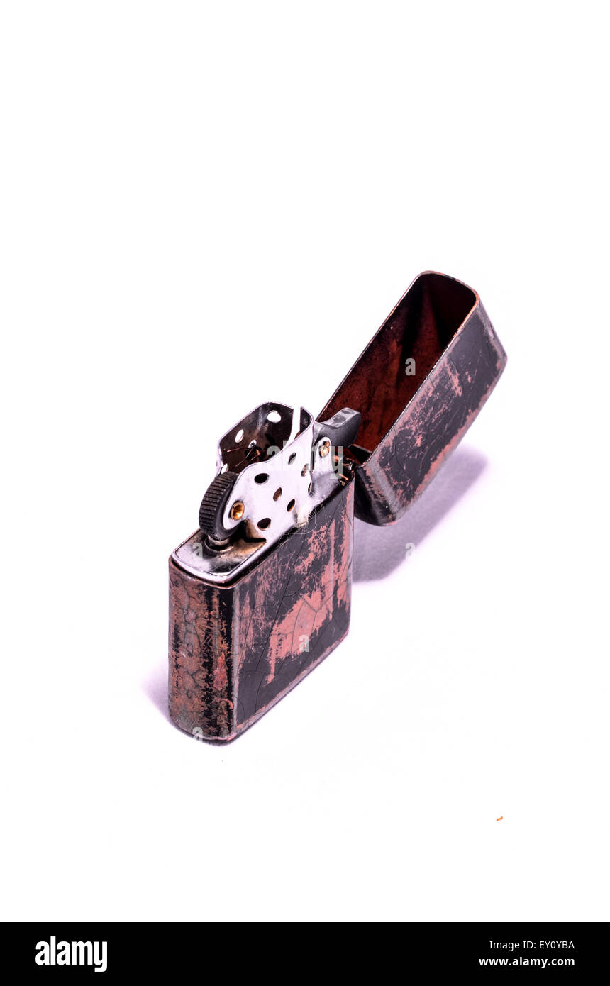 Vintage Zippo Style Lighter Stock Photo - Alamy