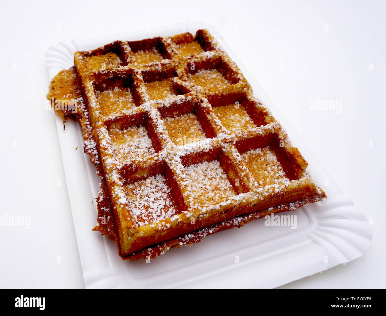 baked waffle with sugar isolated bakery Stock Photo - Alamy