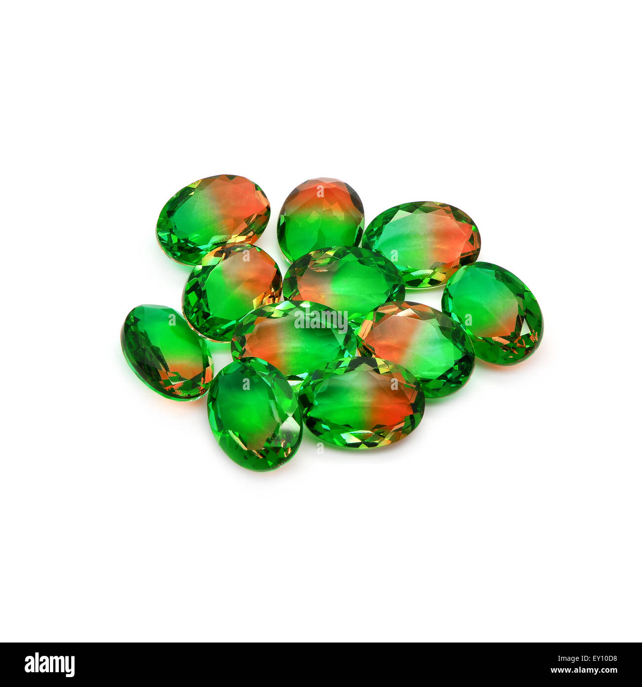 Bicolor gems on a white background. Watermelon color Stock Photo - Alamy