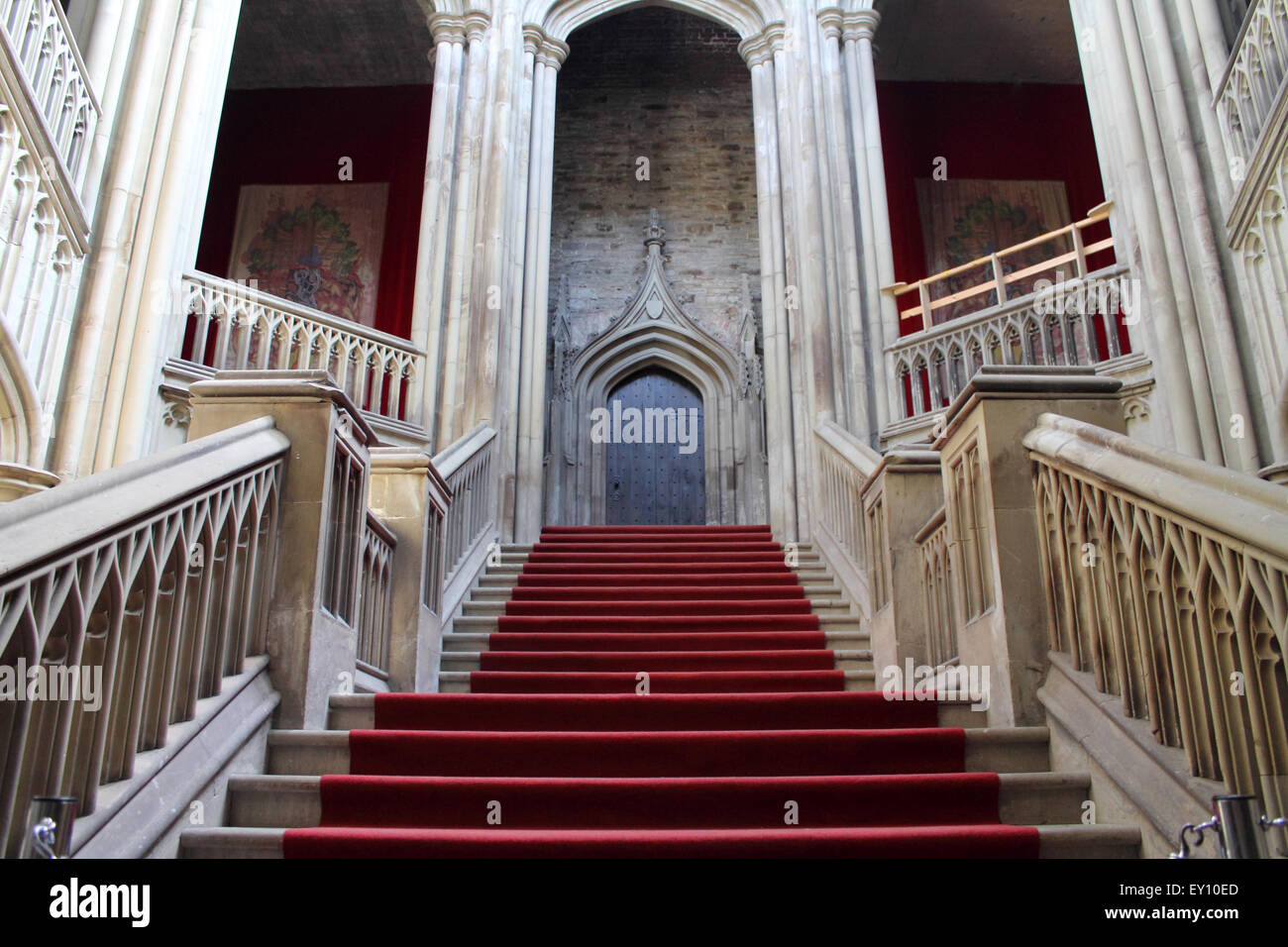 Staircase inside Margam castle at Margam Country Park, Port Talbot ...