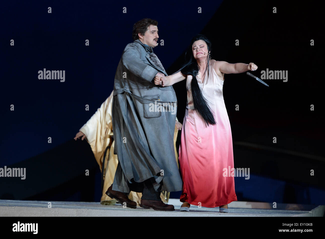 Bregenz, Austria. 17th July, 2015. Italian tenor Riccardo Massi plays ...