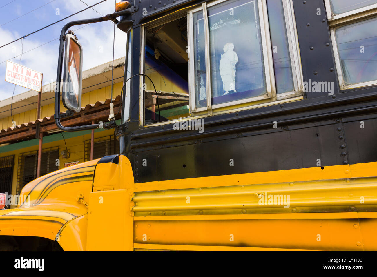Detail of bus driver's window in San Juan del Sur, Nicaragua Stock ...