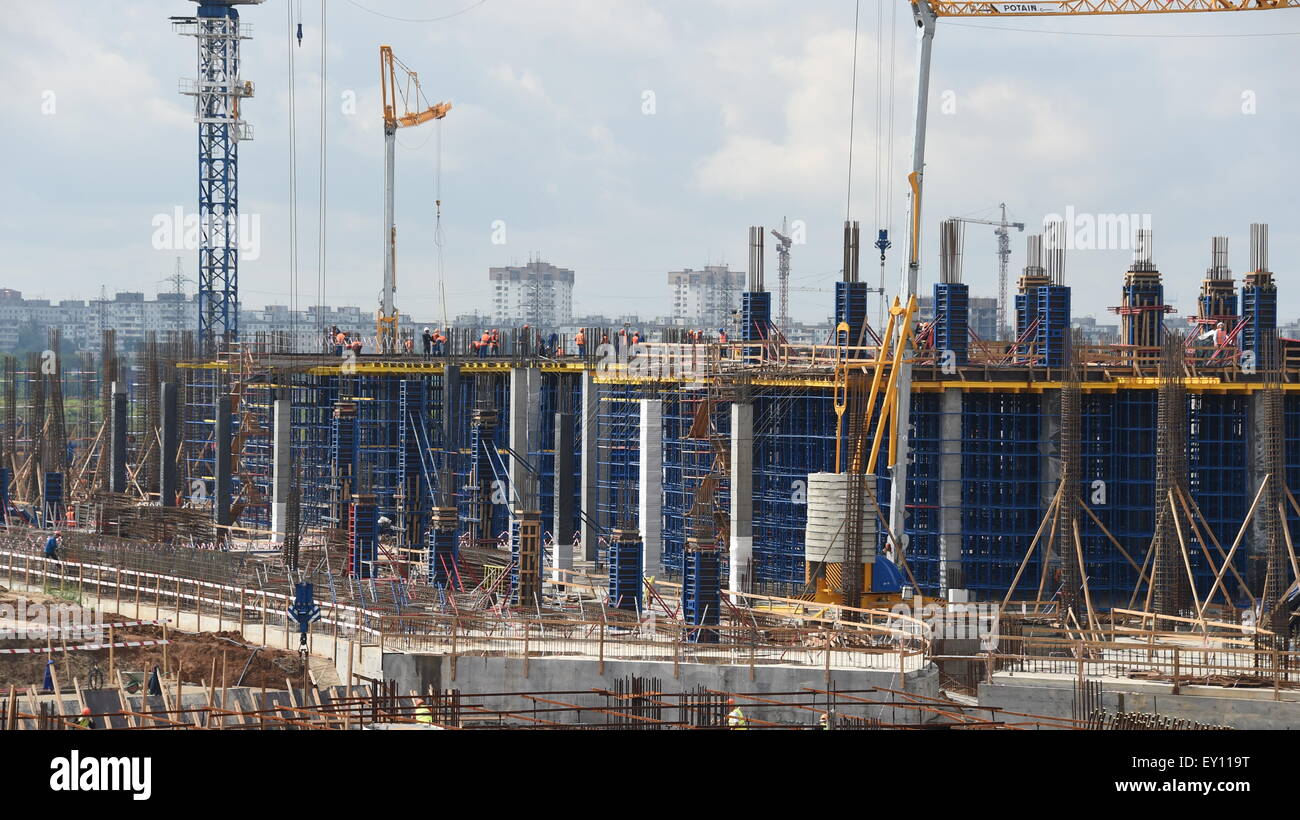 Samara, Russia. 16th July, 2015. The building site of the future World ...