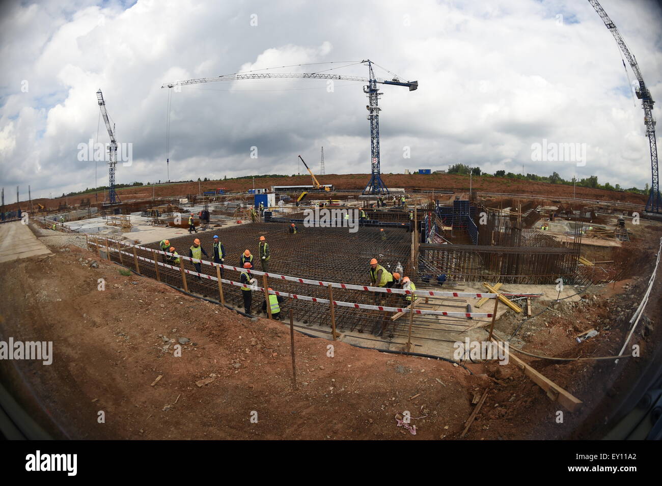 Samara, Russia. 16th July, 2015. The building site of the future World ...