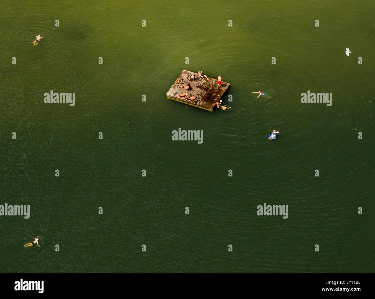 Utting, Germany. 19th July, 2015. An island made for bathers to swim to ...