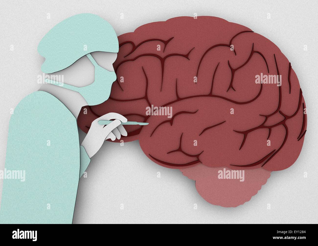 Illustration brain surgeon doctor and brain Stock Photo - Alamy